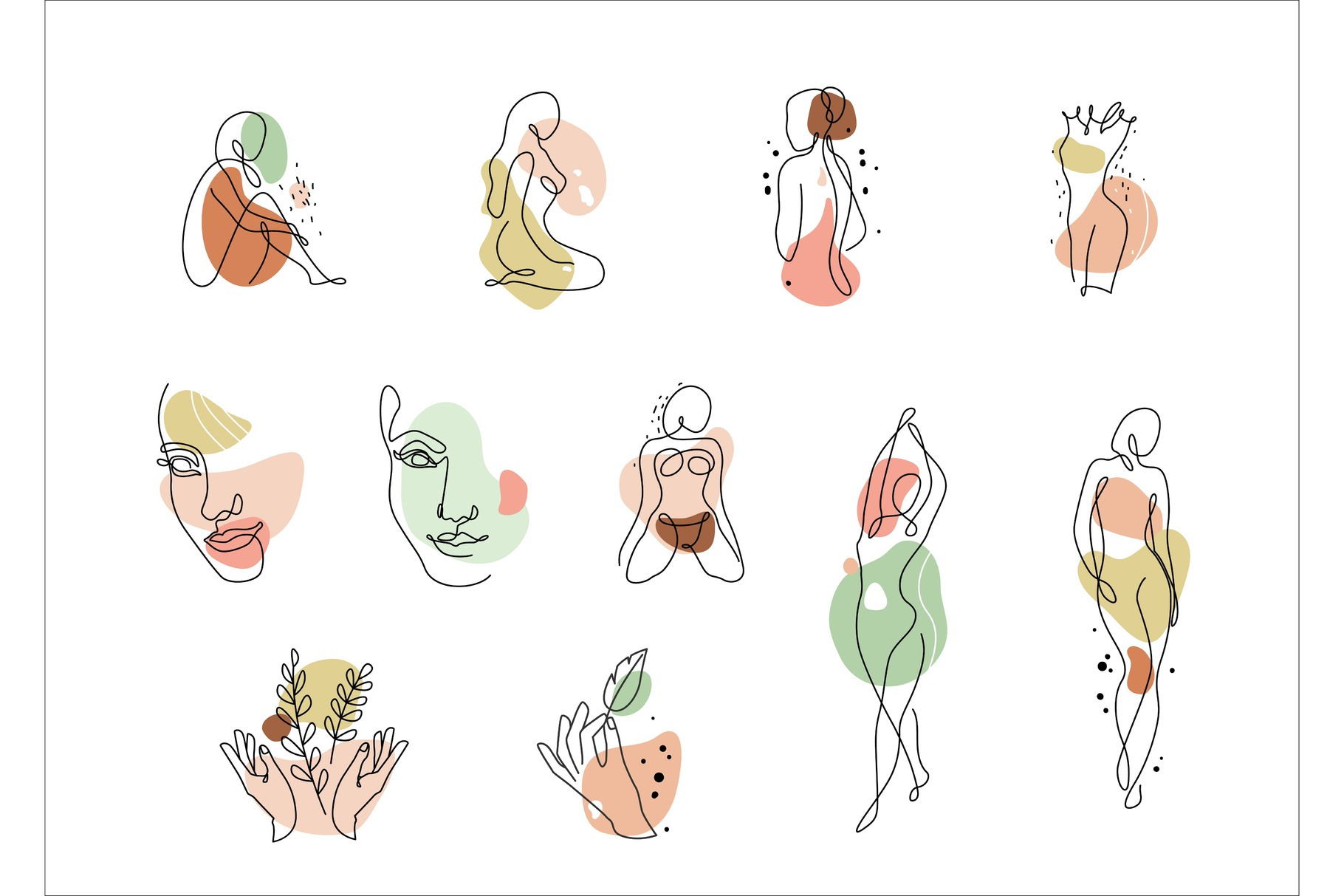 Abstract woman vector in continuous | Illustrations ~ Creative Market