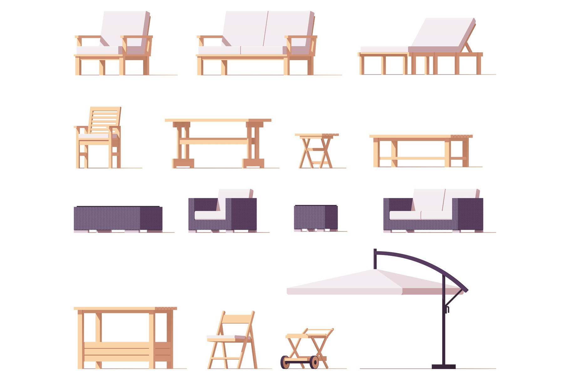 Vector patio and outdoor furniture set, an Object Graphic by tele52