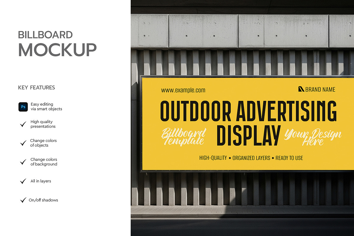 Outdoor Advertising Billboard Mockup
