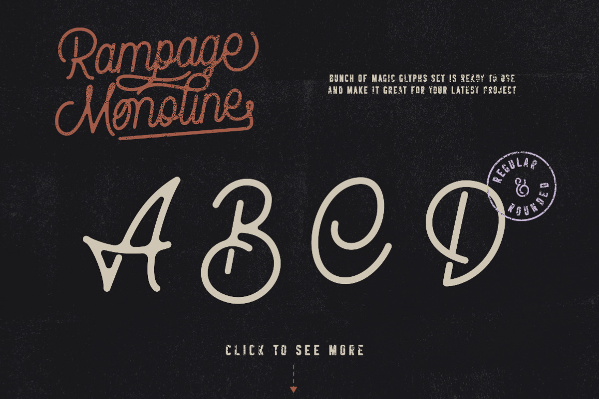 Rampage Monoline Advertisement Font, a Script Font by Creatype Studio