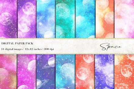 Space Digital Papers, a Texture Graphic by BonaDesigns