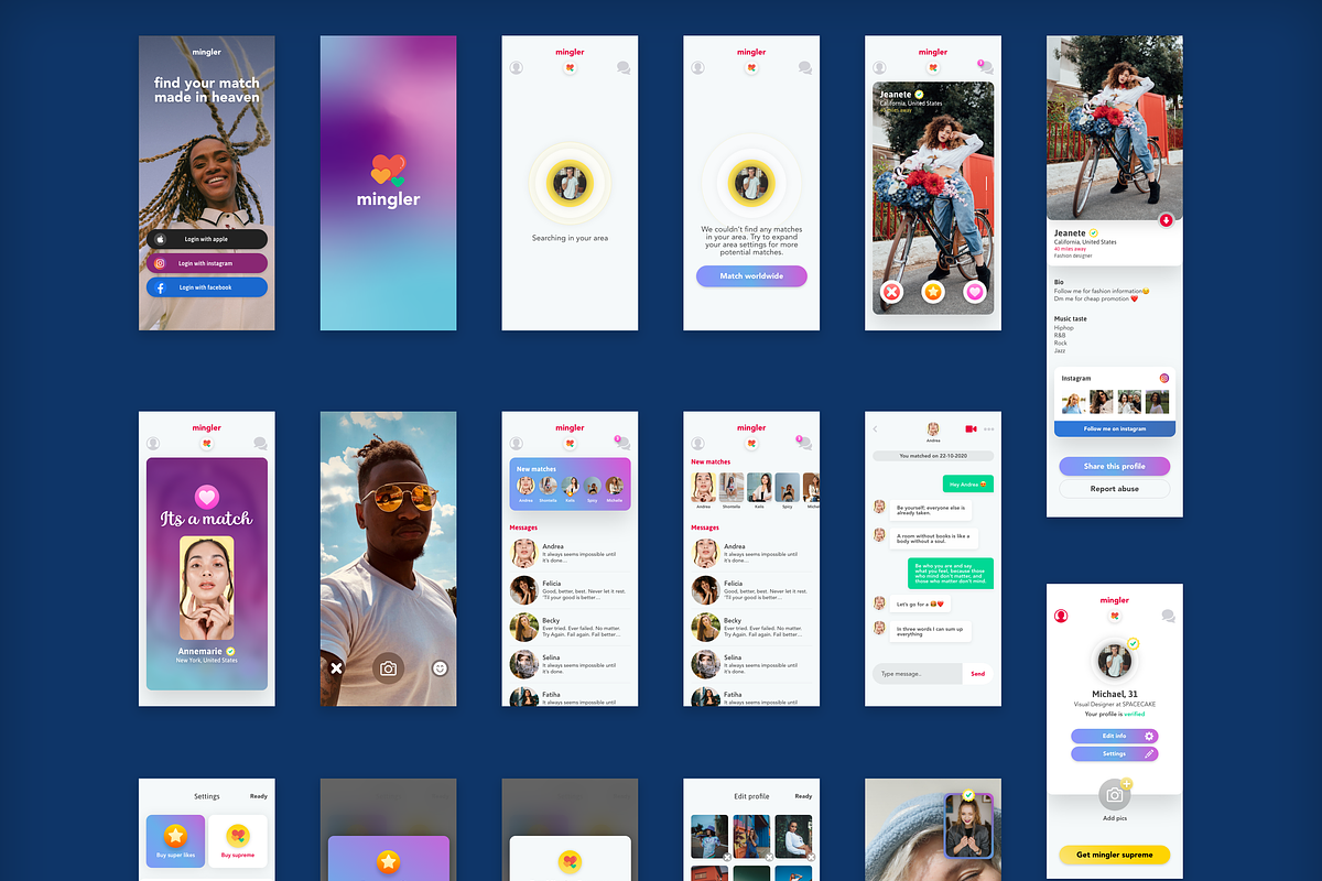 Dating app UI KIT Template, an UI Kit Template by SPACECAKE