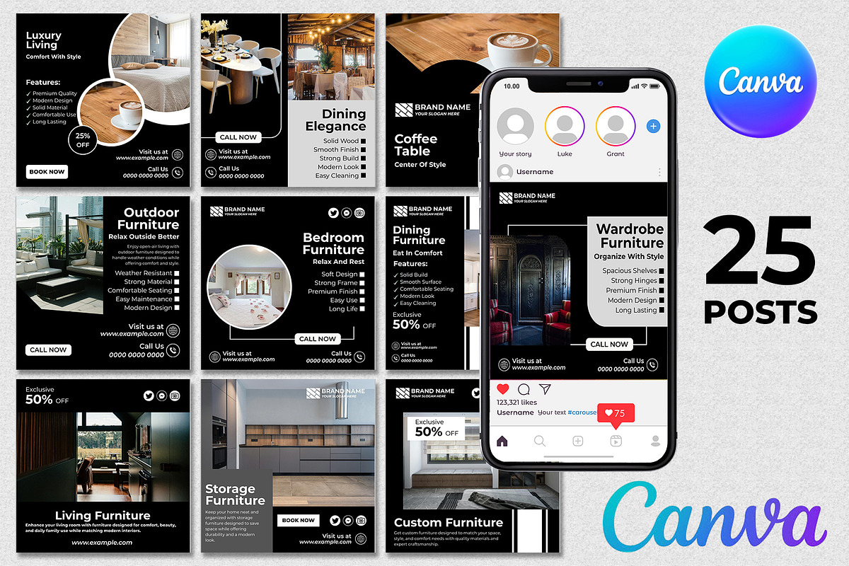 Furniture Store Canva Posts