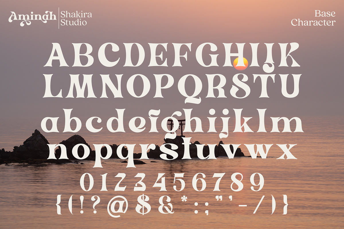 Aminah - Modern Retro Serif, a Serif Font by Shakira Studio