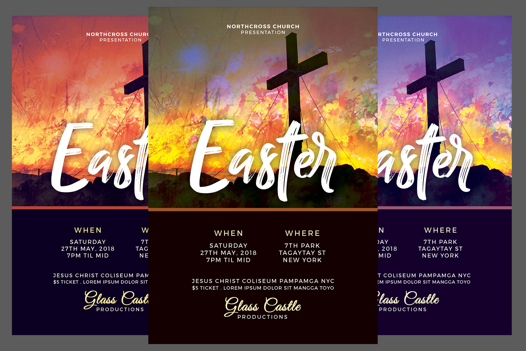 Easter Church Flyer, a Flyer Template by KiraYamato Design Studio