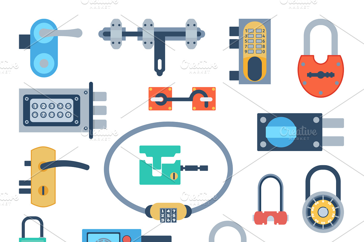 Lock icons set, an Object Illustration by KitVector