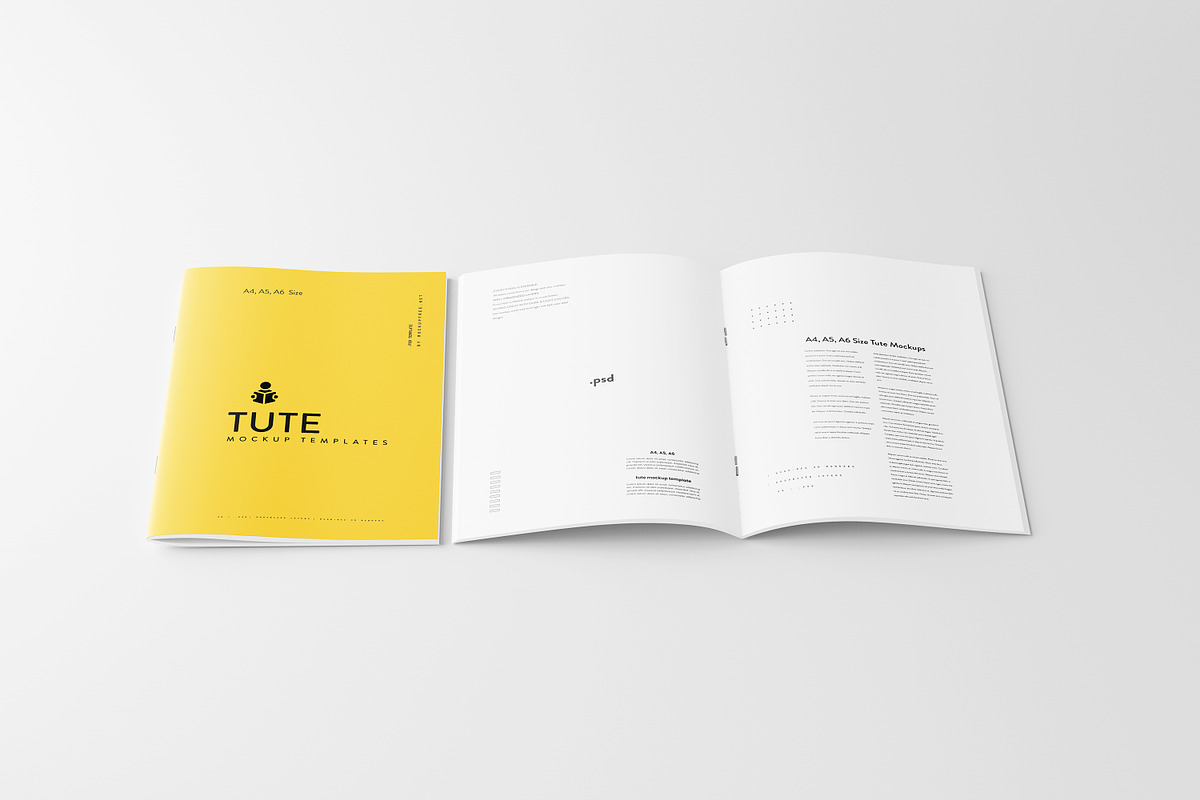 Tute Mockup Set, a Books & Magazine Mockup by MockupFree.Net