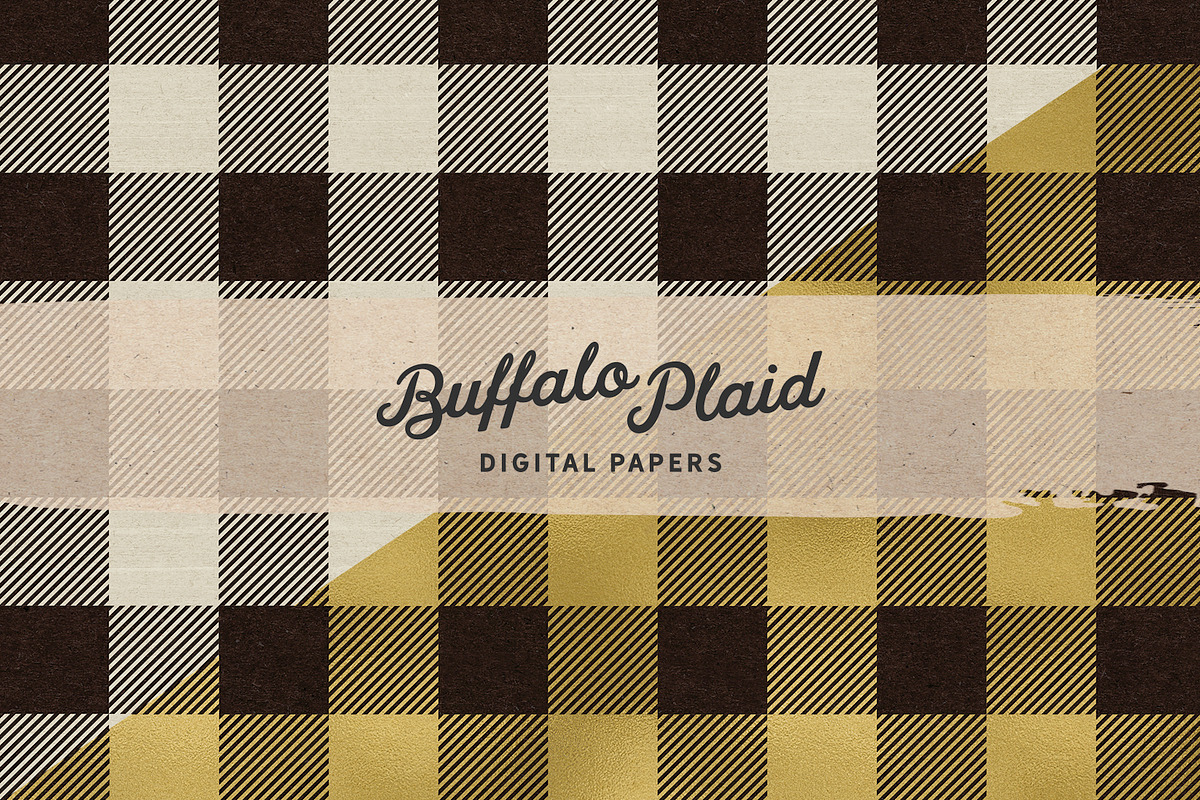 Vintage Buffalo Plaid Digital Papers, a Pattern Graphic by Indie Grace ...