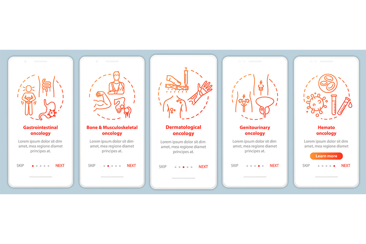 Oncology onboarding mobile app pages, a Templates & Theme by IMG ...