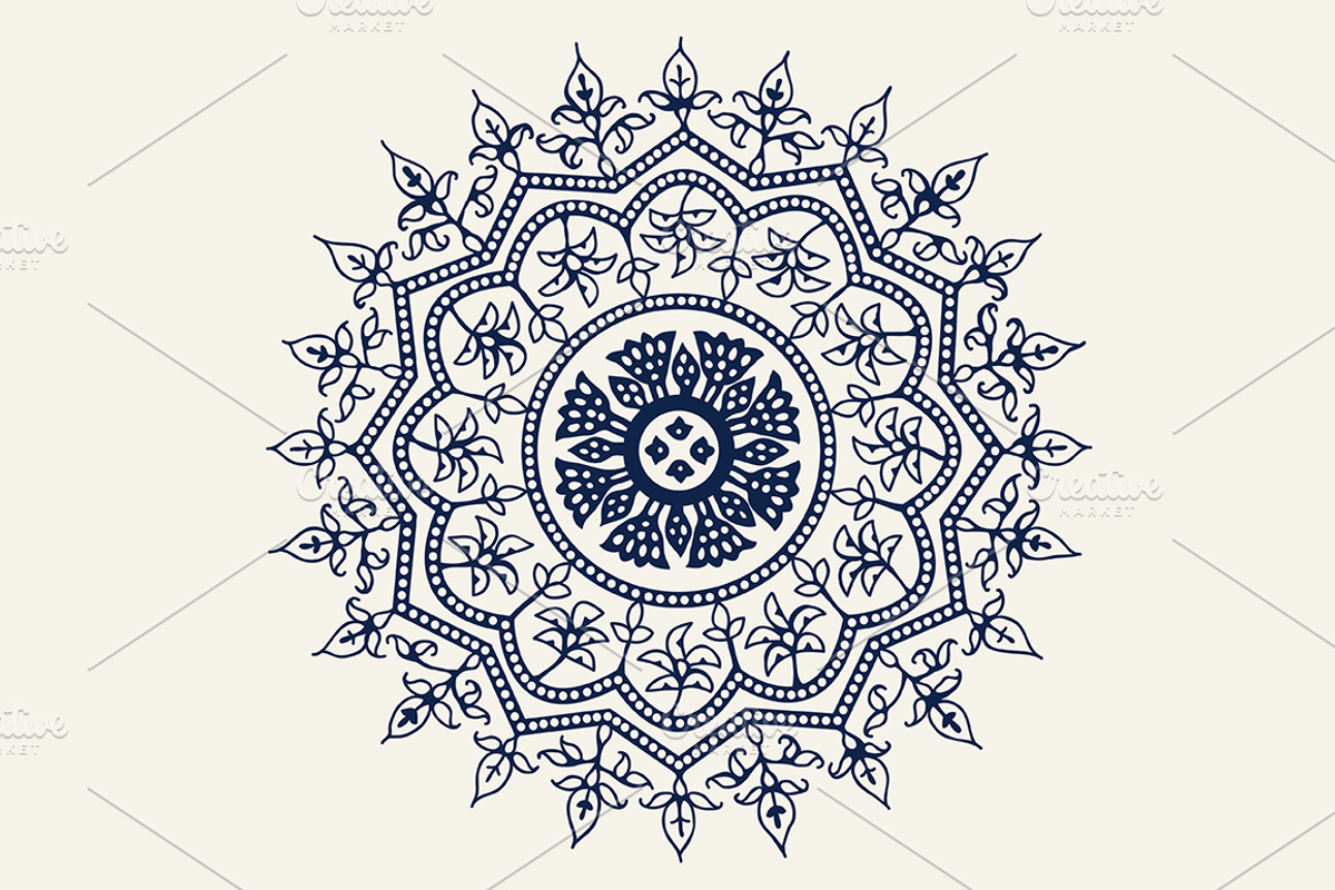 Blue Indian Block Print: Elements, a Pattern Graphic by StabuLaRasa ...