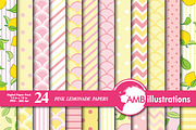 Digital Papers, Lemonade AMB-486, a Pattern Graphic by AMBillustrations