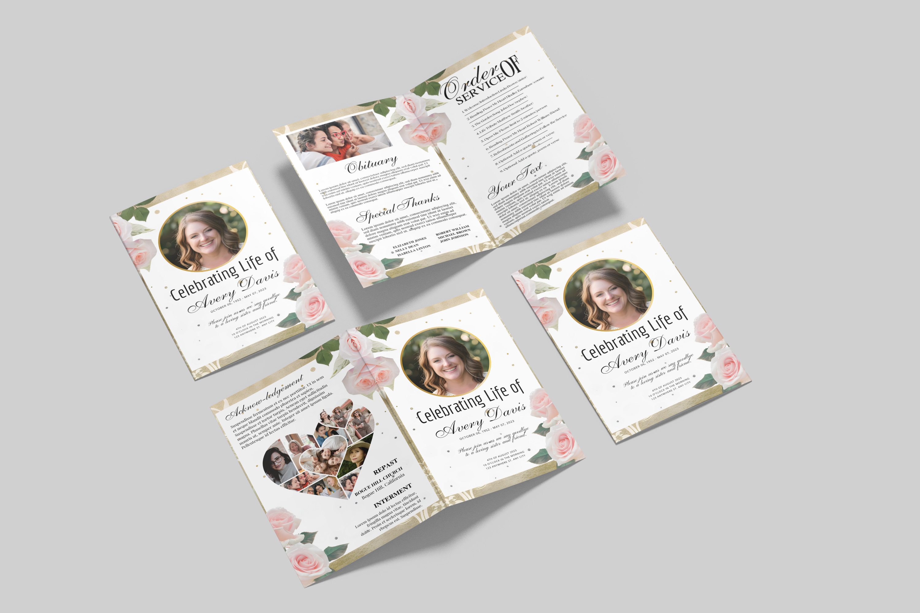 4-page Funeral Program Template, a Templates & Theme by iloveTemplate