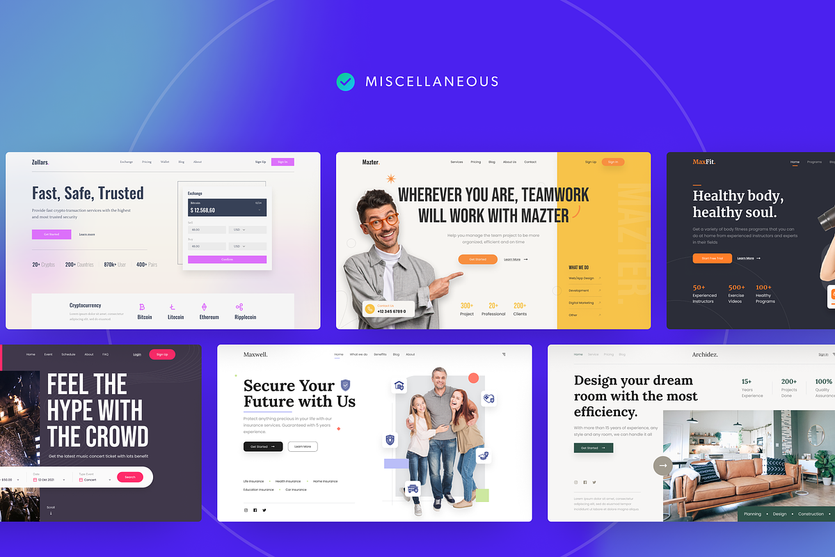 Multipurpose Website Hero UI Kit, an UI Kit Template by peterdraw