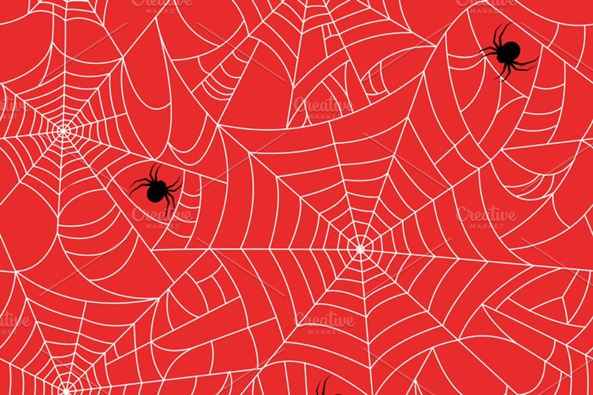 Spider web seamless pattern. EPS+JPG, a Pattern Graphic by Cheremuha