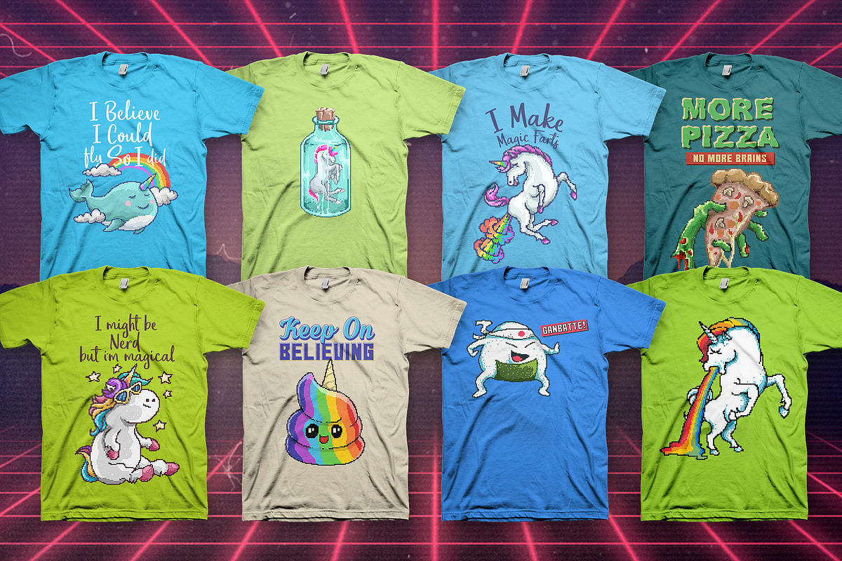 Back To Retro 100 T-Shirt Designs, an Illustration by TSV Art Collective