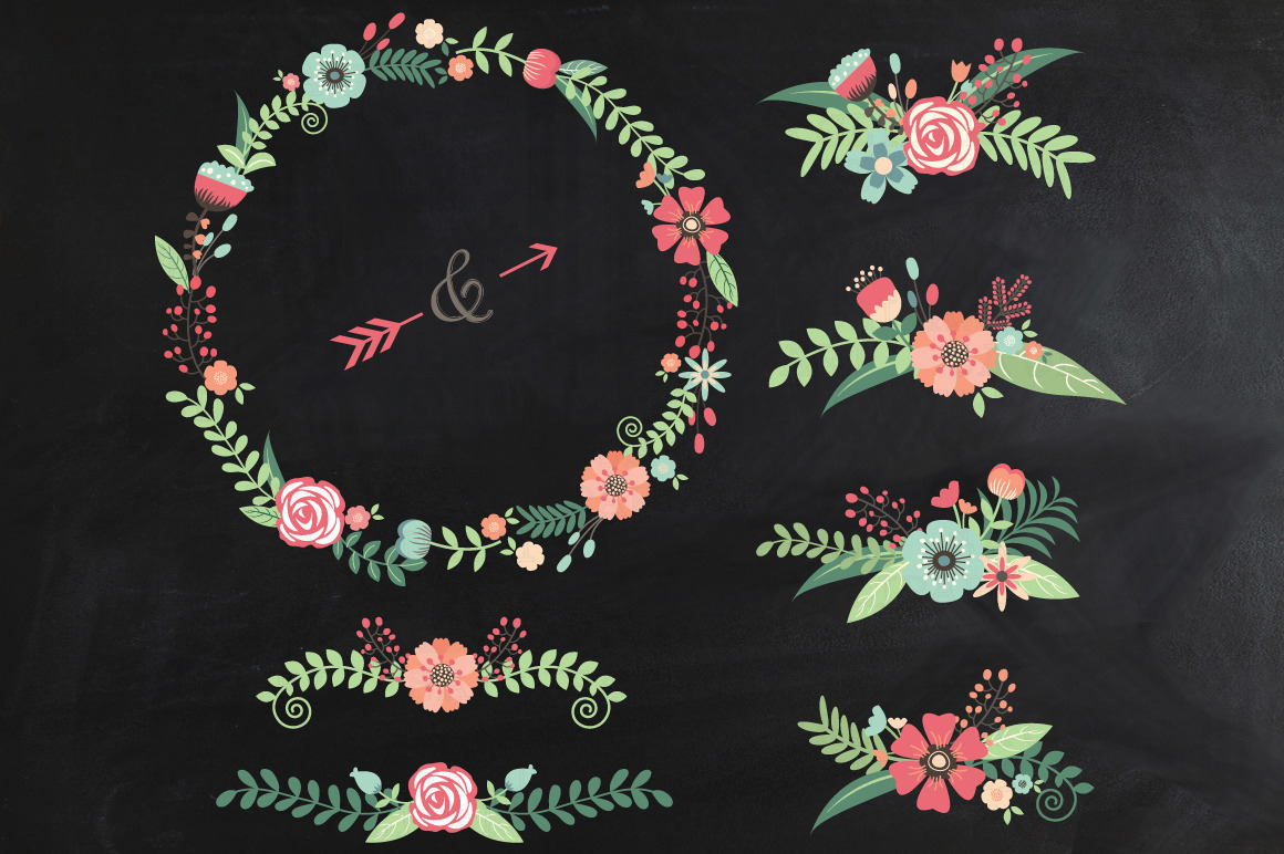 Chalkboard Wedding Clipart, an Illustration by SA ClipArt