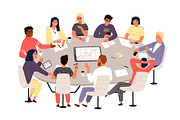Round table conference, brainstorm, a Person Illustration by Good Studio