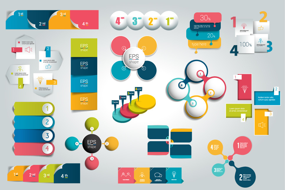 4 steps diagrams, infographics., an Object Graphic by VectorAN