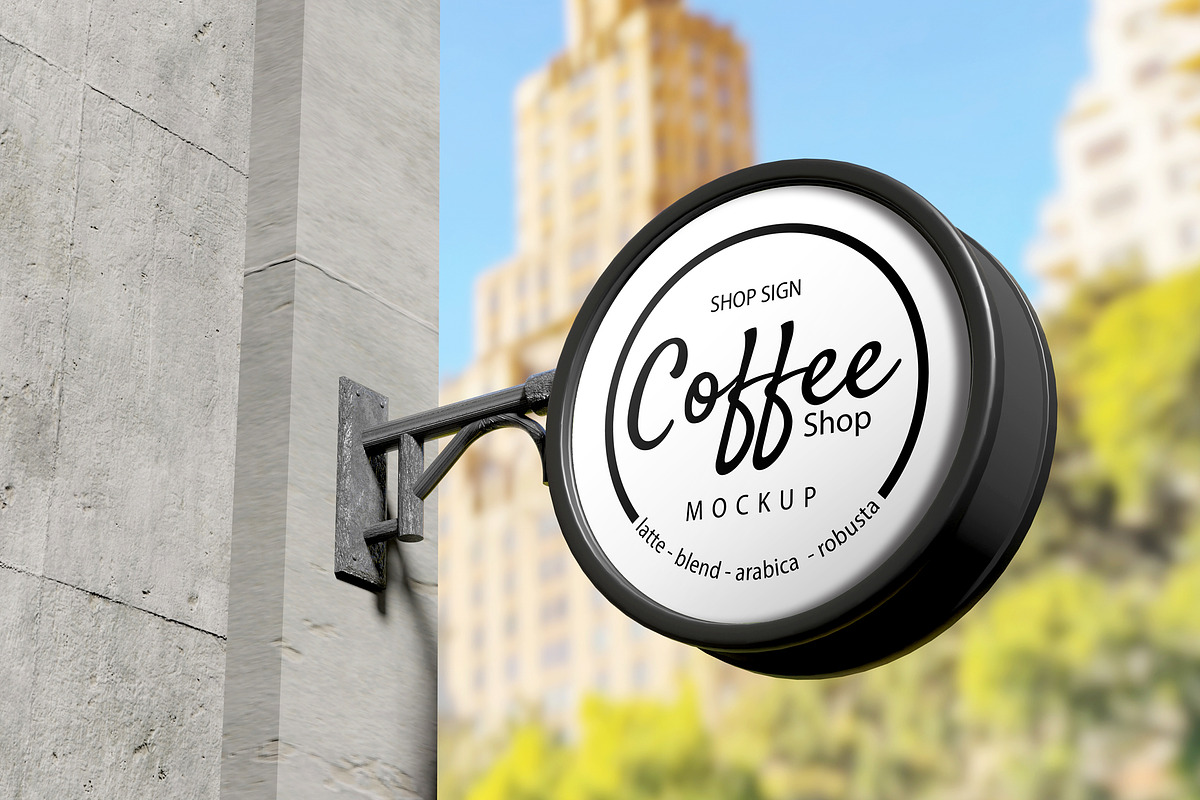 Round Street Sign Logo mockup
