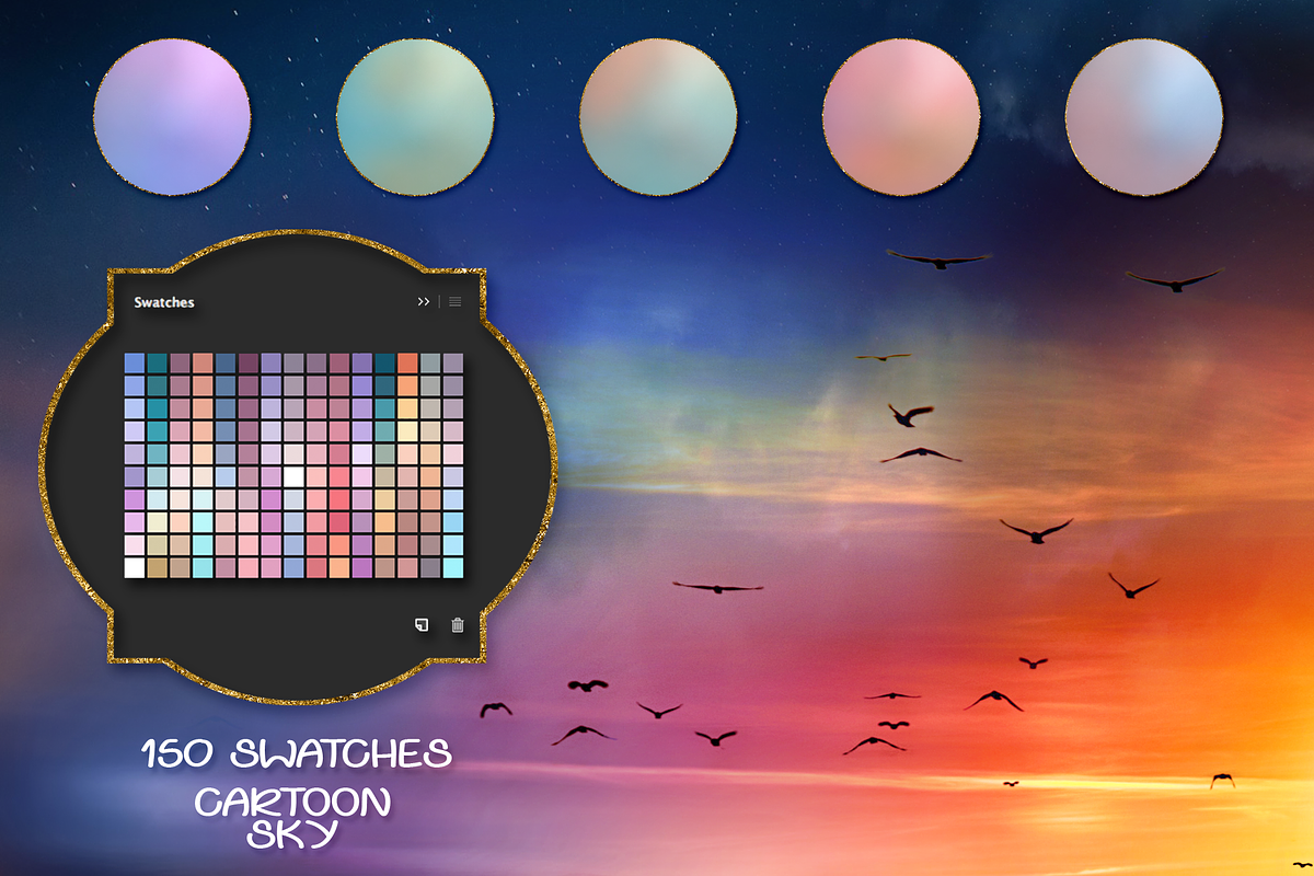 Cartoon Sky Swatches for Photoshop, a Palette Add-On by FaeryDesign ...