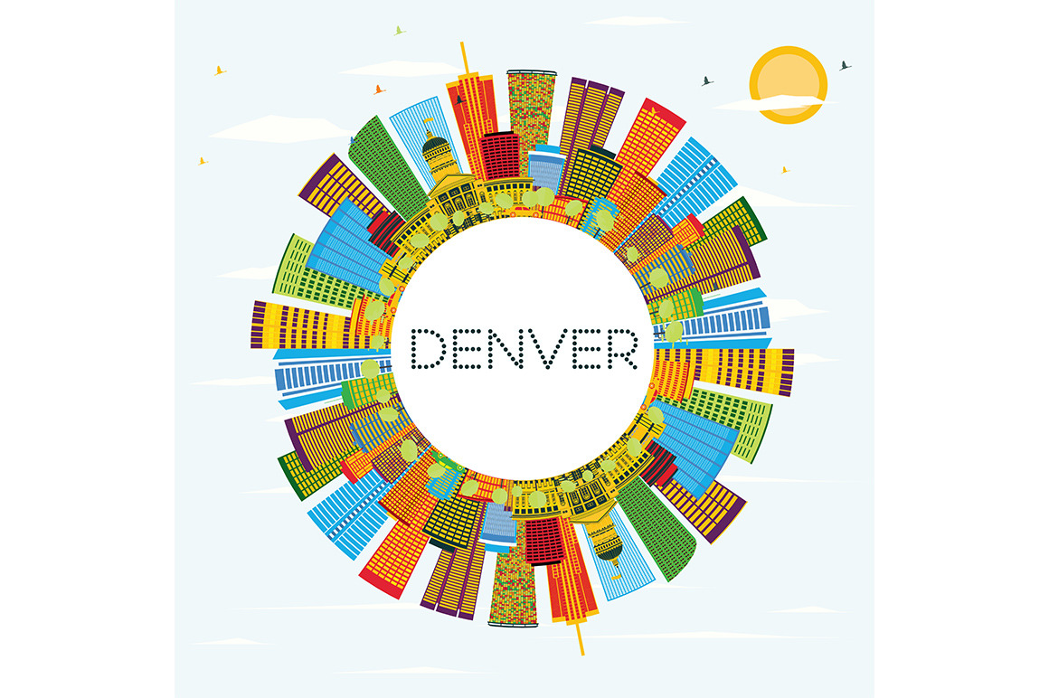 Denver Skyline, a Person Illustration by Booblgum