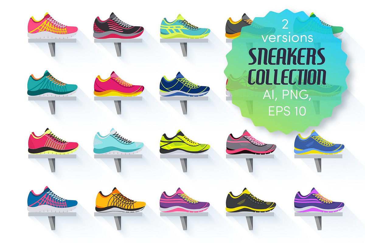 set of sneakers wear - vector, an Object Graphic by LineTale | Creative ...
