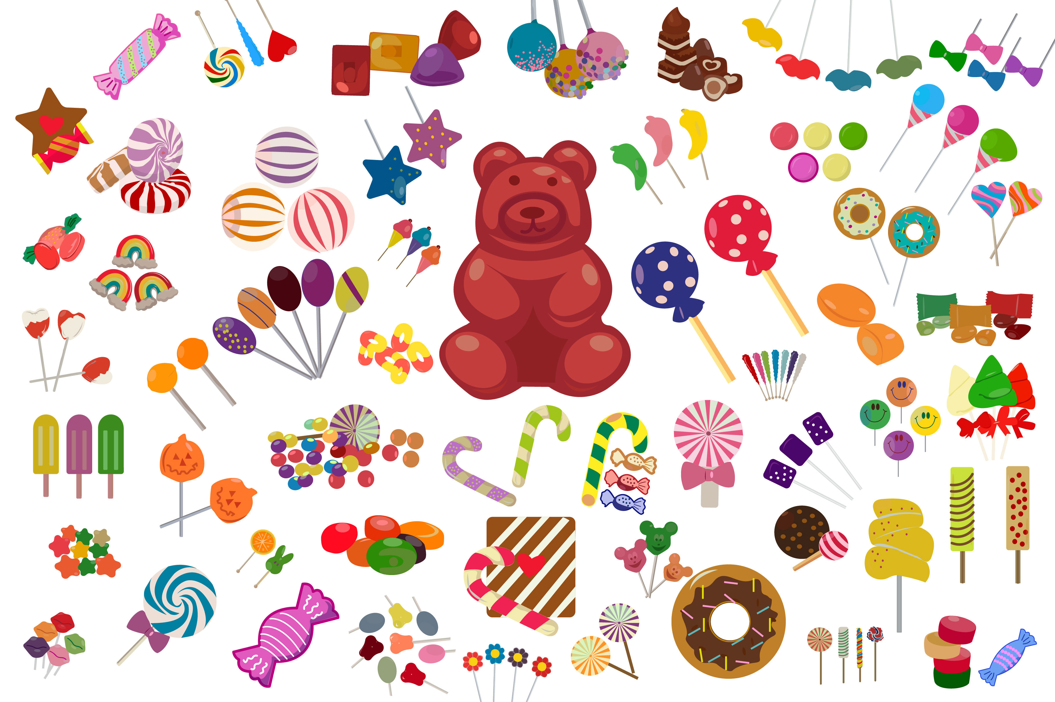 60 Sweet Candy Flat Icons, an Icon by Vectors Market