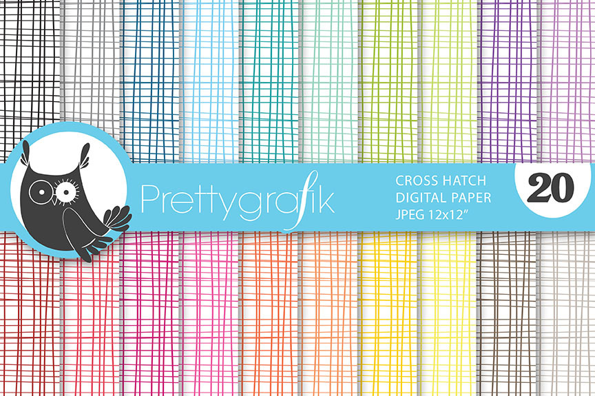 string cross hatch digital paper, a Pattern Graphic by PrettyBundles ...