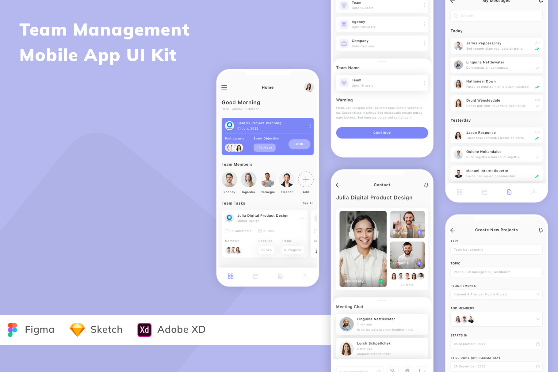 Team Management Mobile App UI Kit, an UI Kit Template by Betush