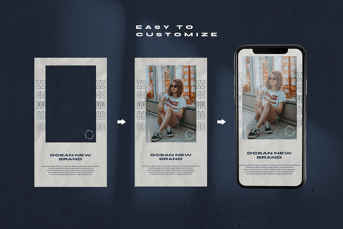 OCEAN Instagram Template, a Social Media Template by Compaq_Creative