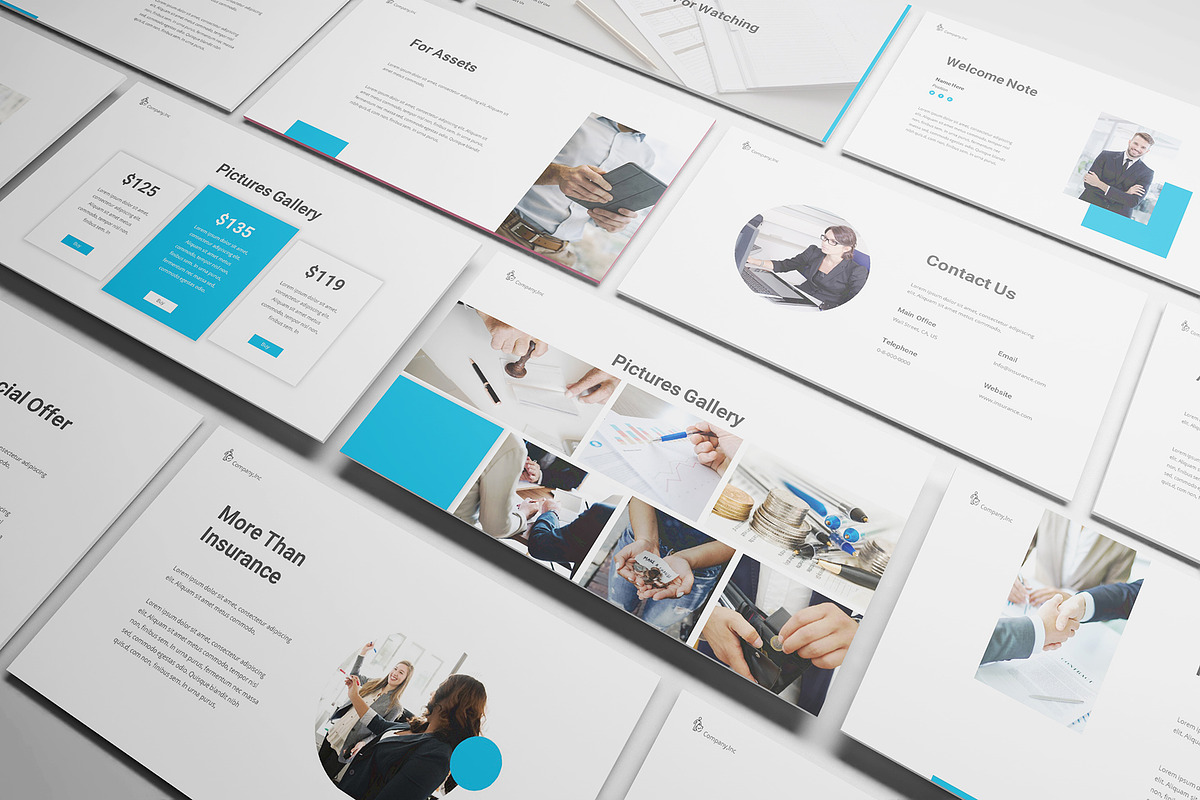 Insurance Powerpoint Template, a Presentation Template by Formatika Studio