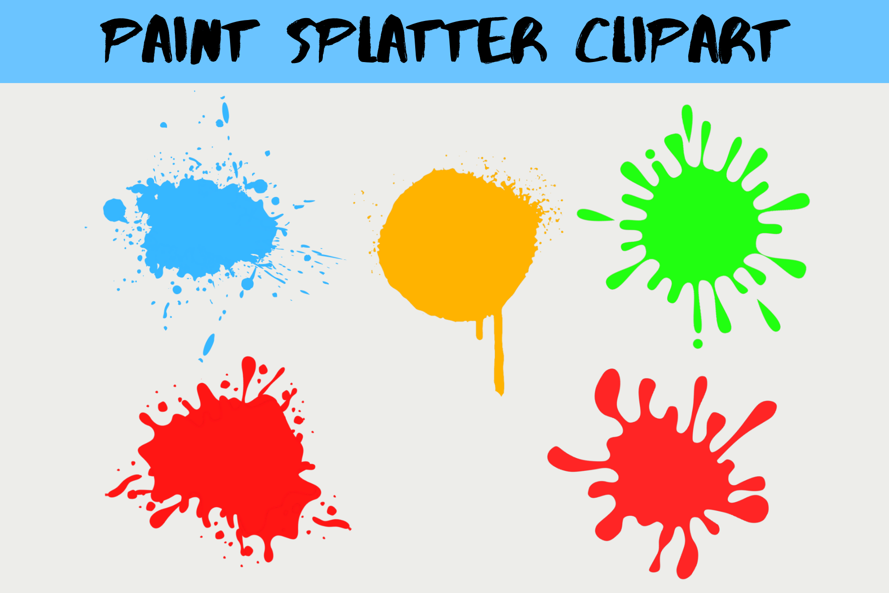 Paint Splatter Clipart, an Illustration by tahananeart