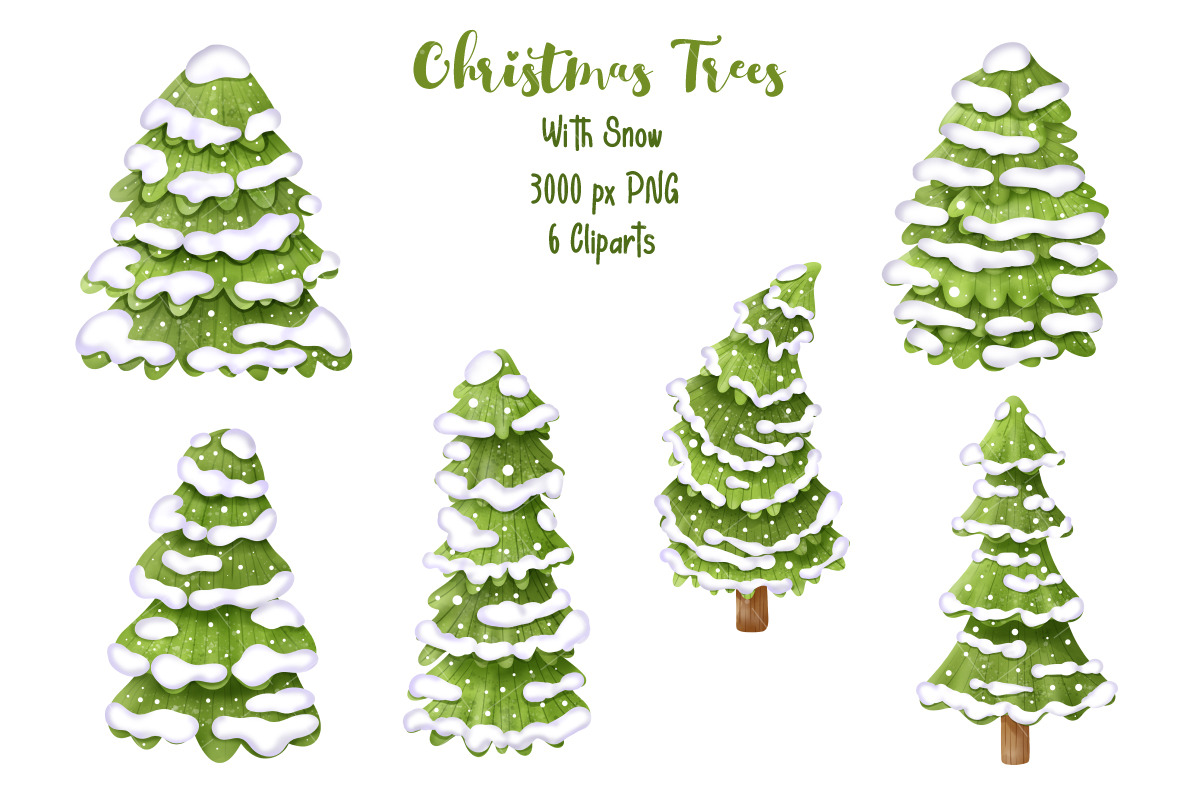 Christmas Trees Clipart Set, a Decorative Illustration by DrawStudio1988