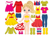 Vector Dress Doll Clipart, an Illustration by TheCreativeMill