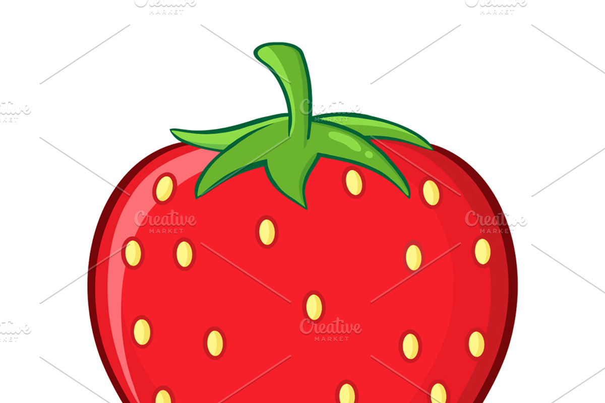 Strawberry Fruit Simple Design, a Food Illustration by HitToon