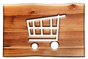 Shopping cart sign in wooden board., a Pattern Graphic by Photocreo ...