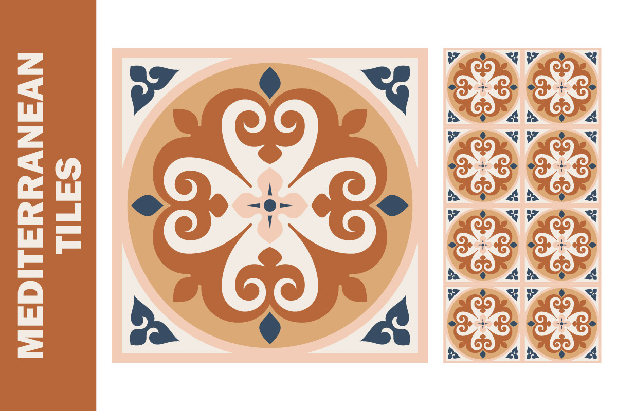 Mediterranean floor tiles pattern, a Pattern Graphic by Slanapotam ...