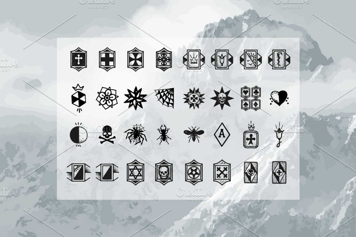 Tattoo Vector Pack, an Education Illustration by Vector Clash