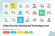 Cybersecurity and Hacking Flat Icons