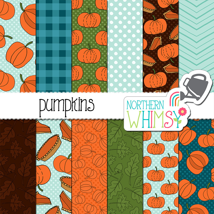 Fall Pumpkin Patterns, a Pattern Graphic by Northern Whimsy Design