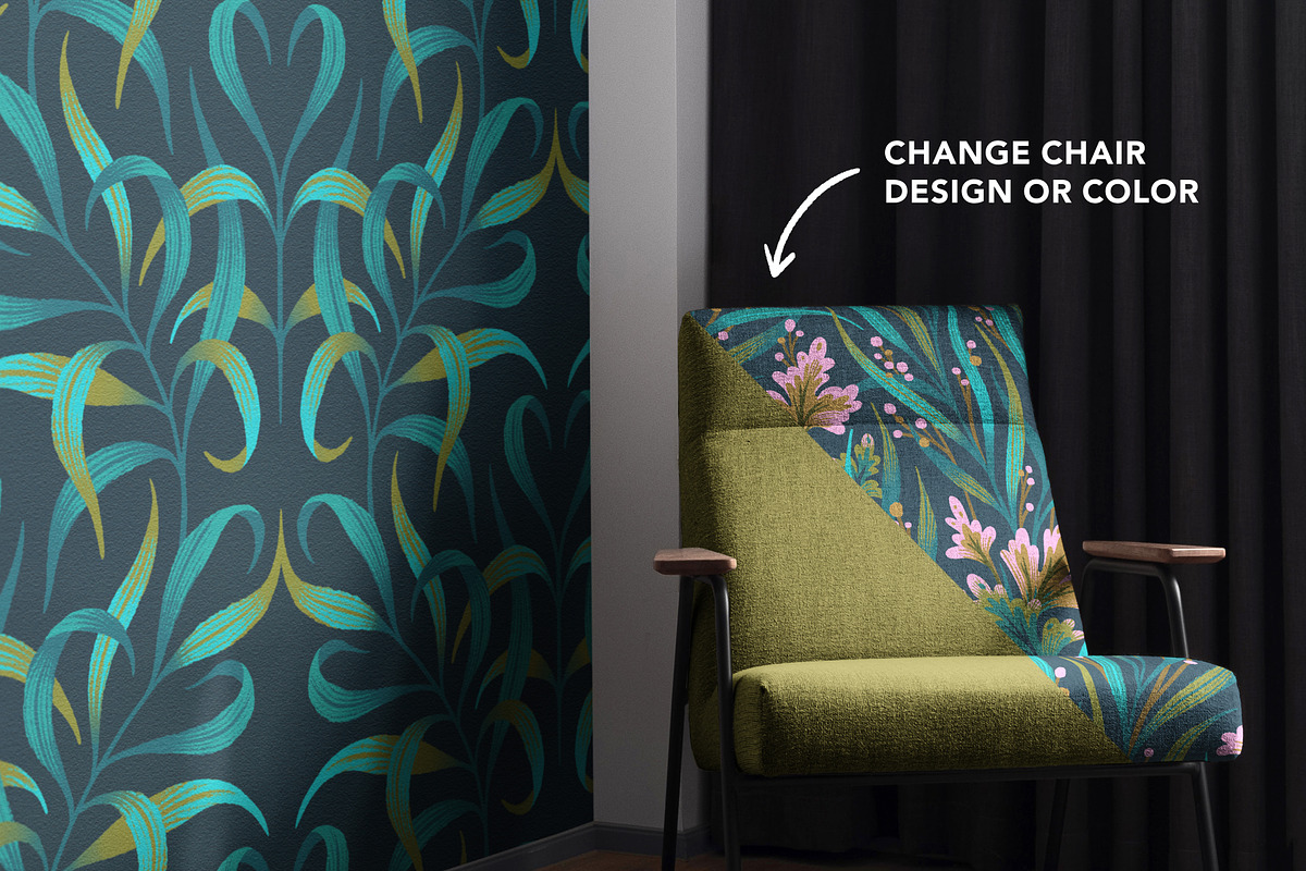 Interior Mockup Upholstered Chair, a Household Mockup by Andrea Muller