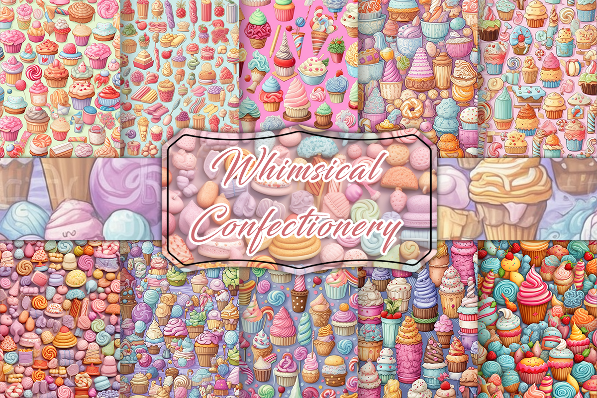 Whimsical Confectionery Patterns, a Background Graphic by AdriOP