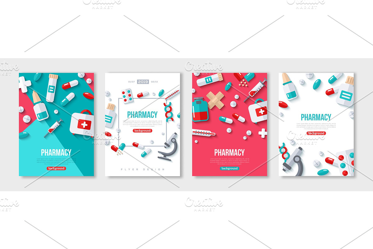 Pharmacy Posters Set, a Healthcare Illustration by kotoffei