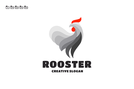 Rooster logo emblem, a Branding & Logo Template by EndR_ID