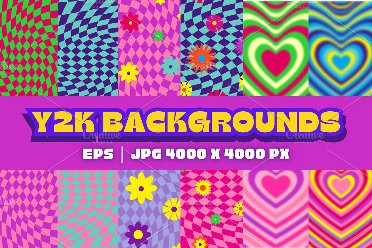 Y2K groovy backgrounds pack, a Background Graphic by Art's and patterns