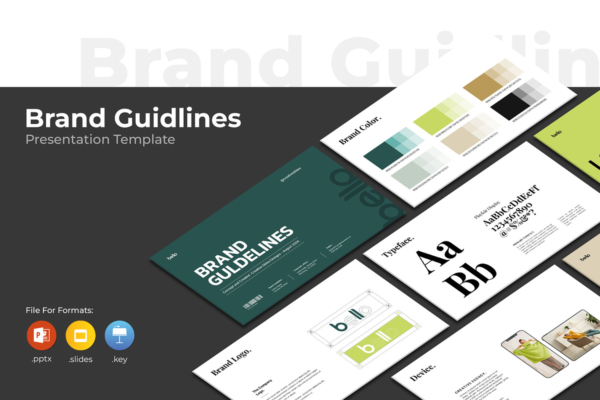 Brand Guidelines Template, a Presentation Template by CreativeSlides