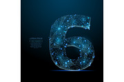 number six low poly blue, a Decorative Illustration by ANTTONIART