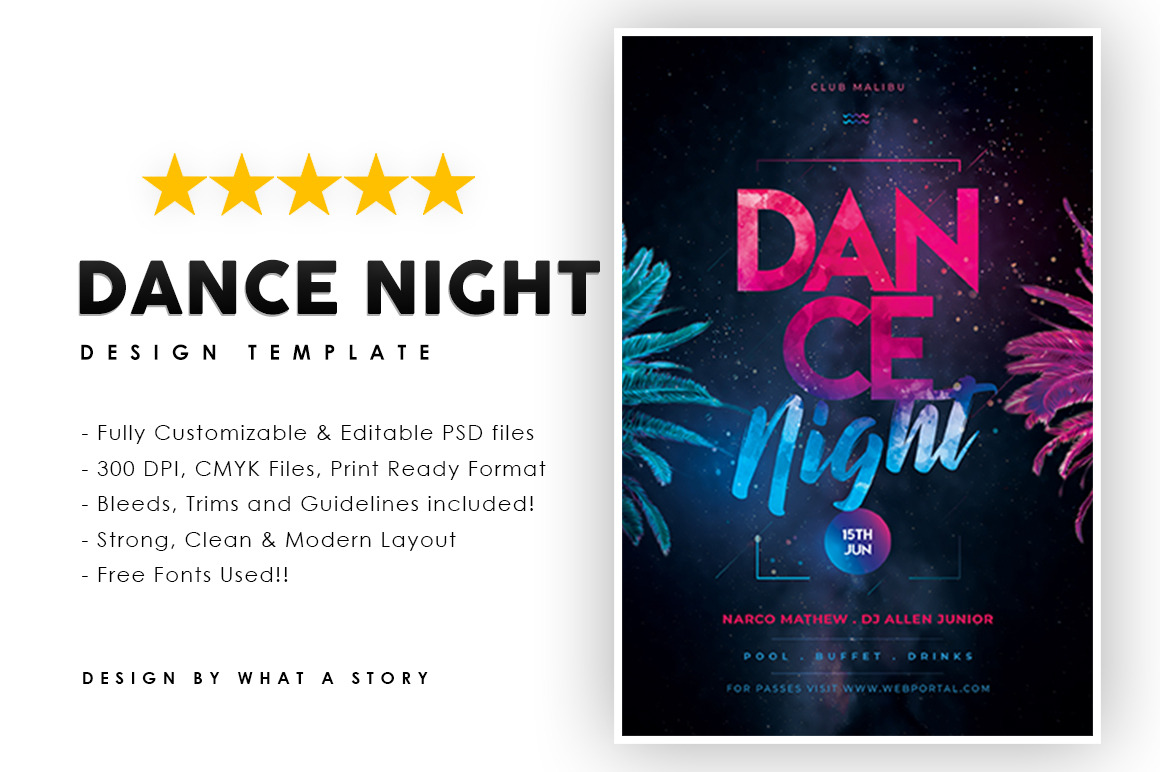 Dance Night, a Flyer Template by What a Story