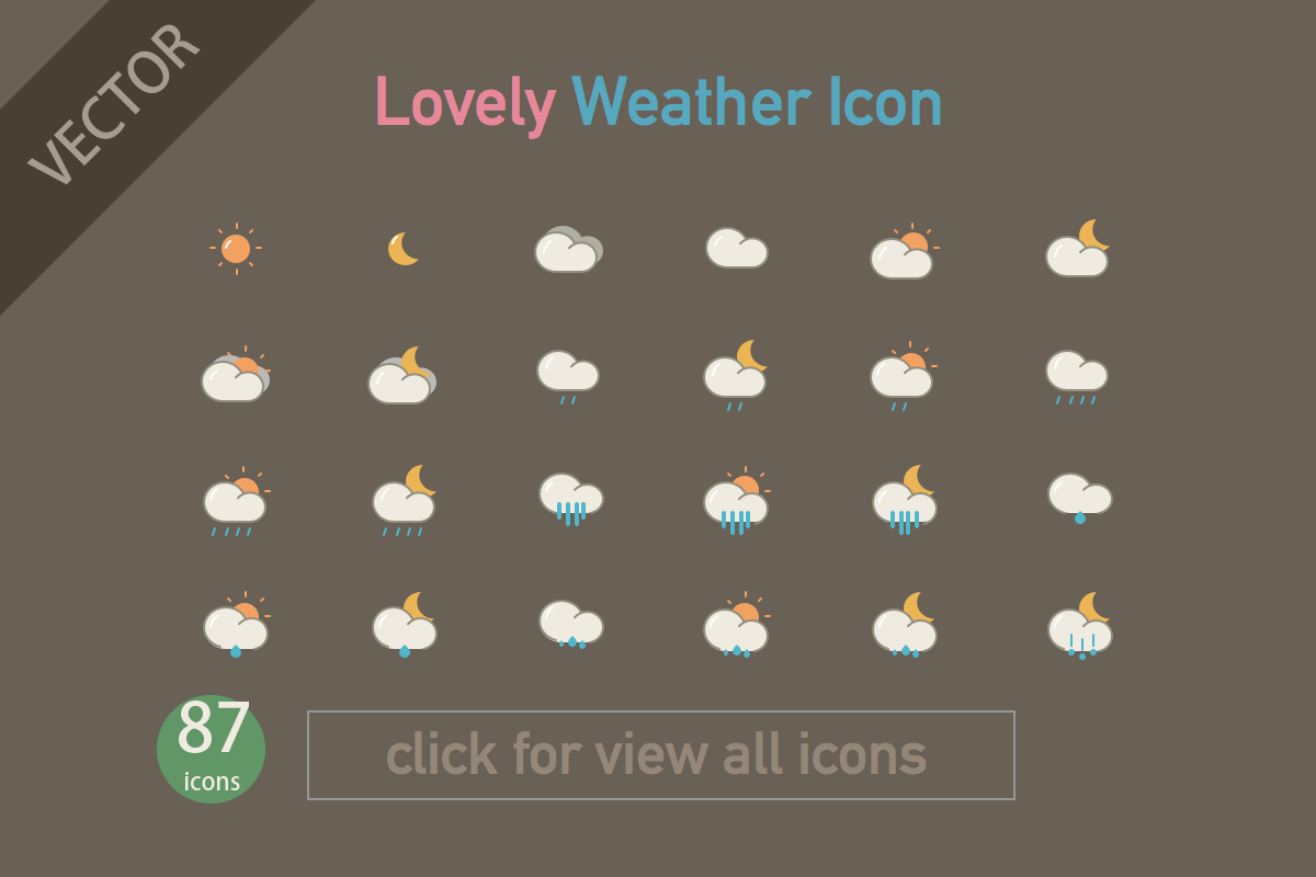 Vector Lovely Weather Icons