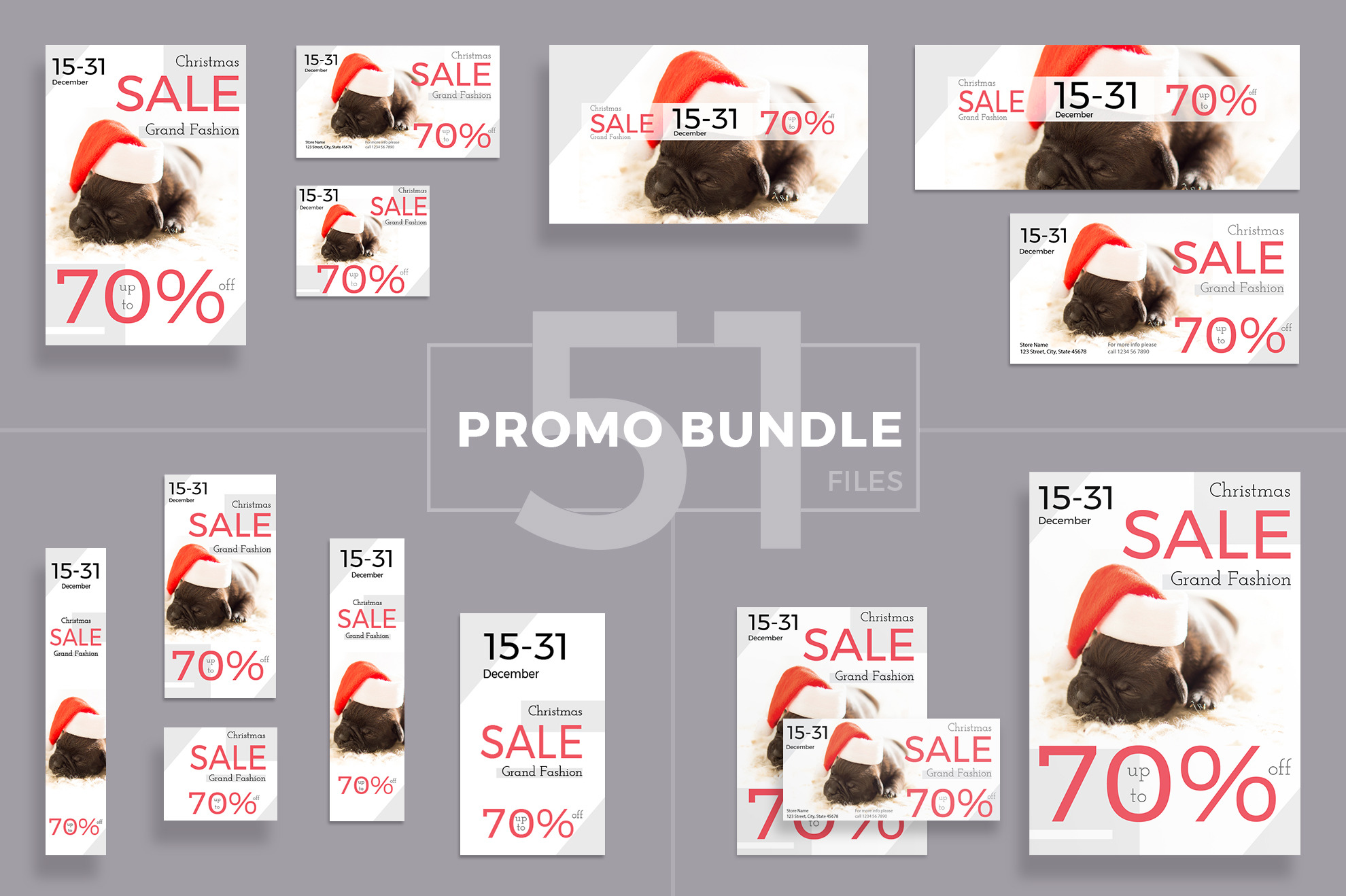Promo Bundle | Christmas Sale, a Poster Template by Amber Graphics